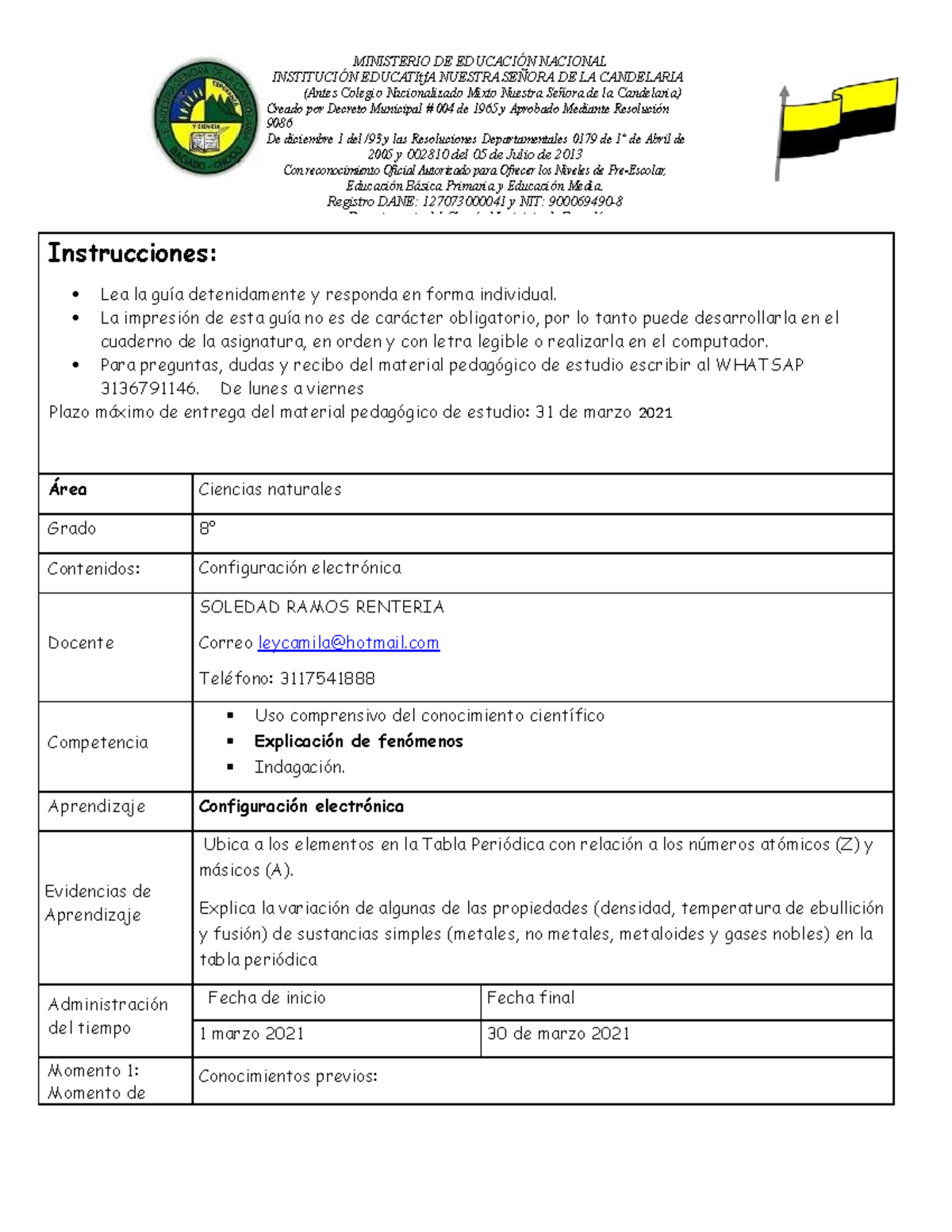 Grado 8 numero 2-convertido - MINISTERIO DE EDUCACIÓN NACIONAL ...