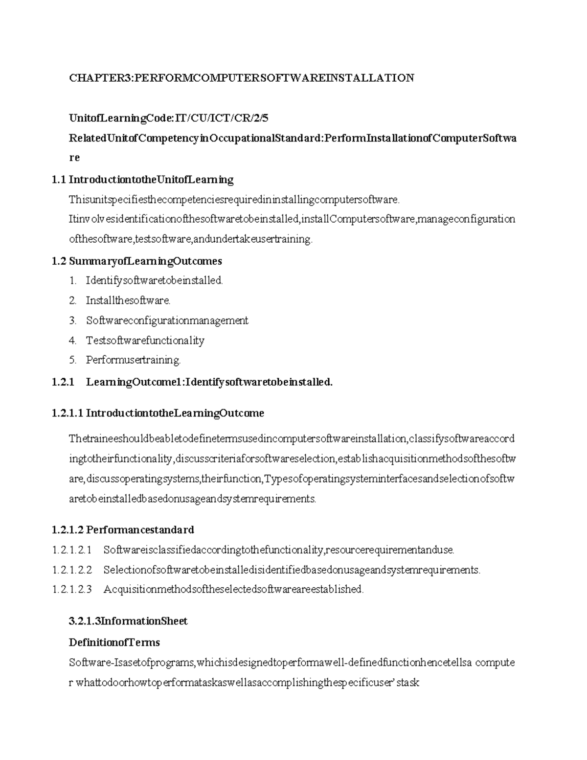 Install computer software guide - CHAPTER3:PERFORMCOMPUTERSOFTWAREINSTALLATION - Studocu