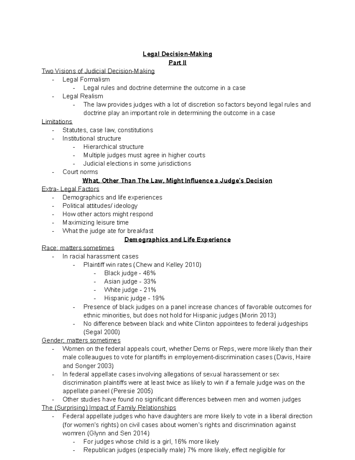 Legal Decision Making II - Intro to Legal Studies - Legal Decision ...