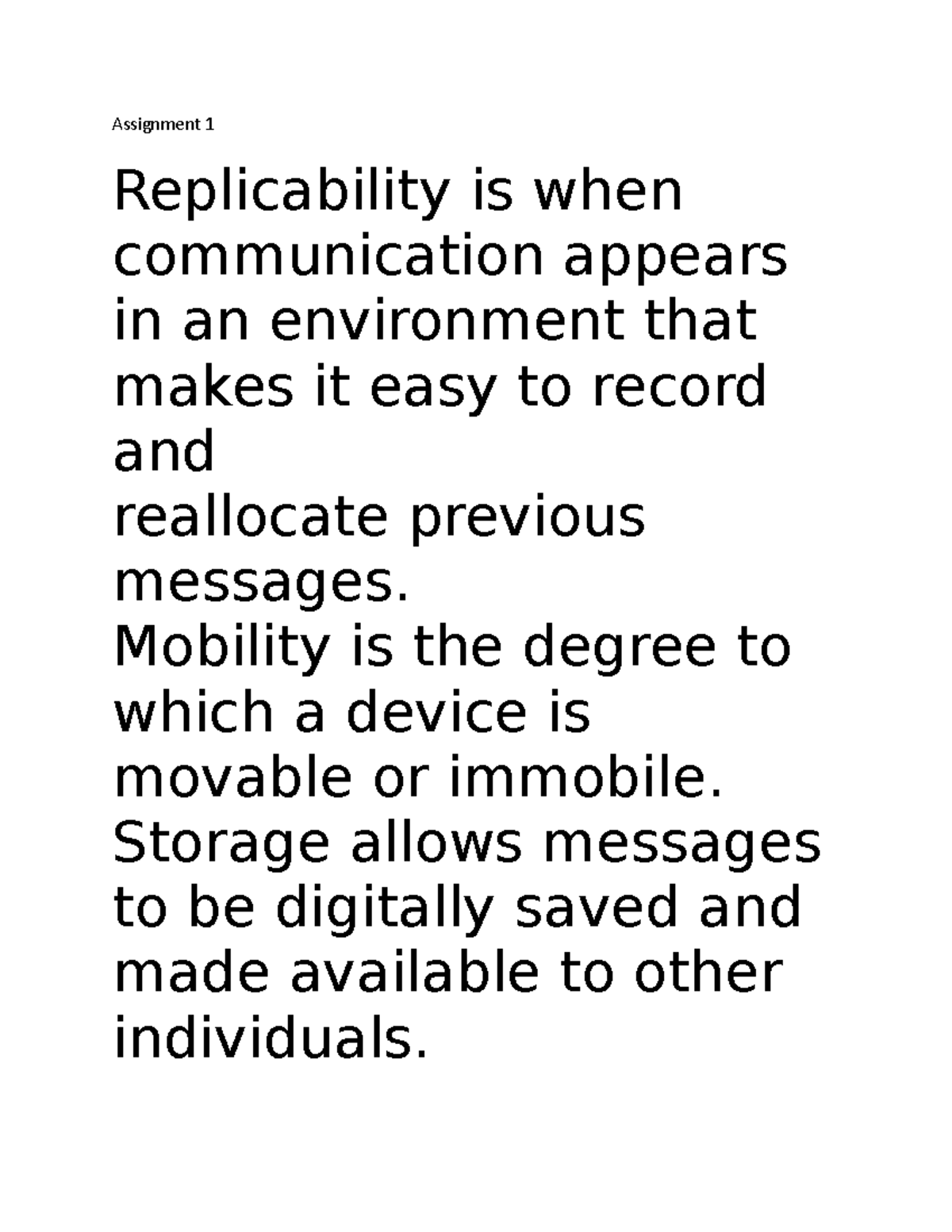 Assignment 1 - Seven Concepts - Assignment 1 Replicability is when ...