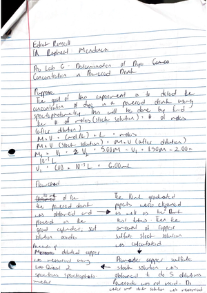 Chem Lab Report 10 - CHM 2045L - Studocu