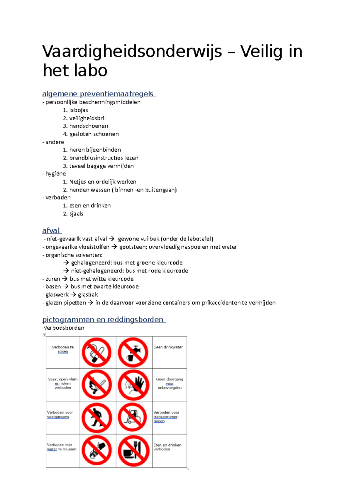veilig in het labo - Vaardigheidsonderwijs – Veilig in het labo ...