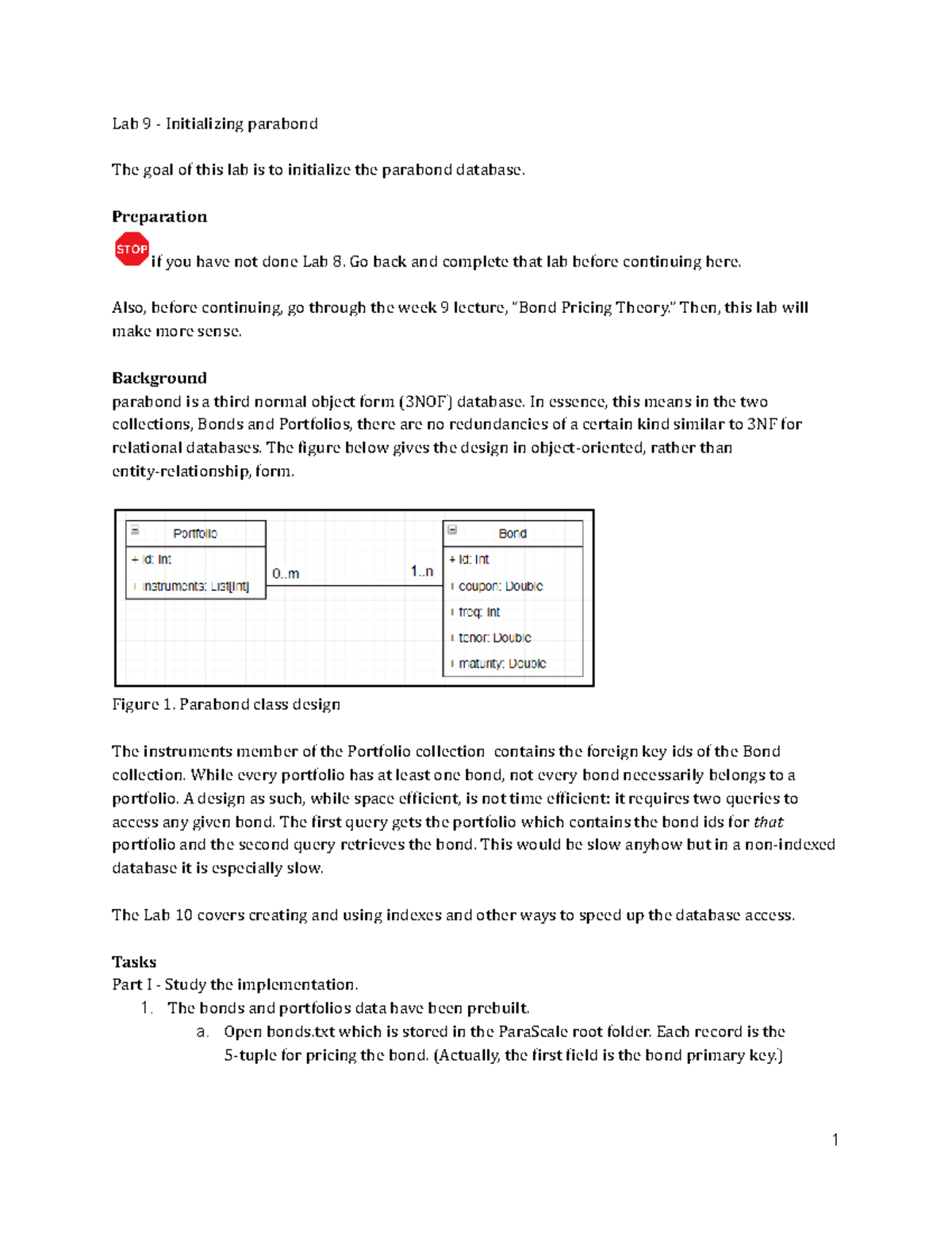 Lab09-par - Google Docs - Lab 9 - Initializing parabond The goal of this lab is to initialize ...