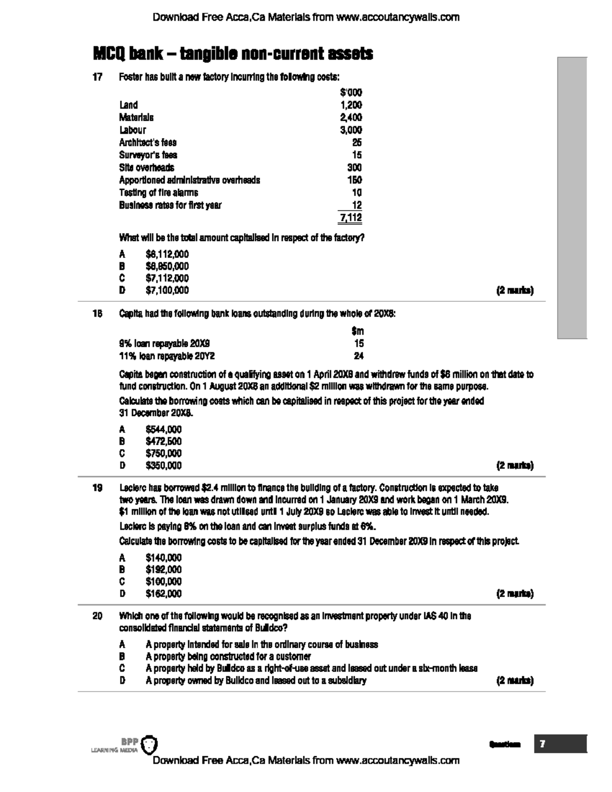 IAS 16 ACCA - ACCA Practice Question BPP - Download Free Acca, Ca ...