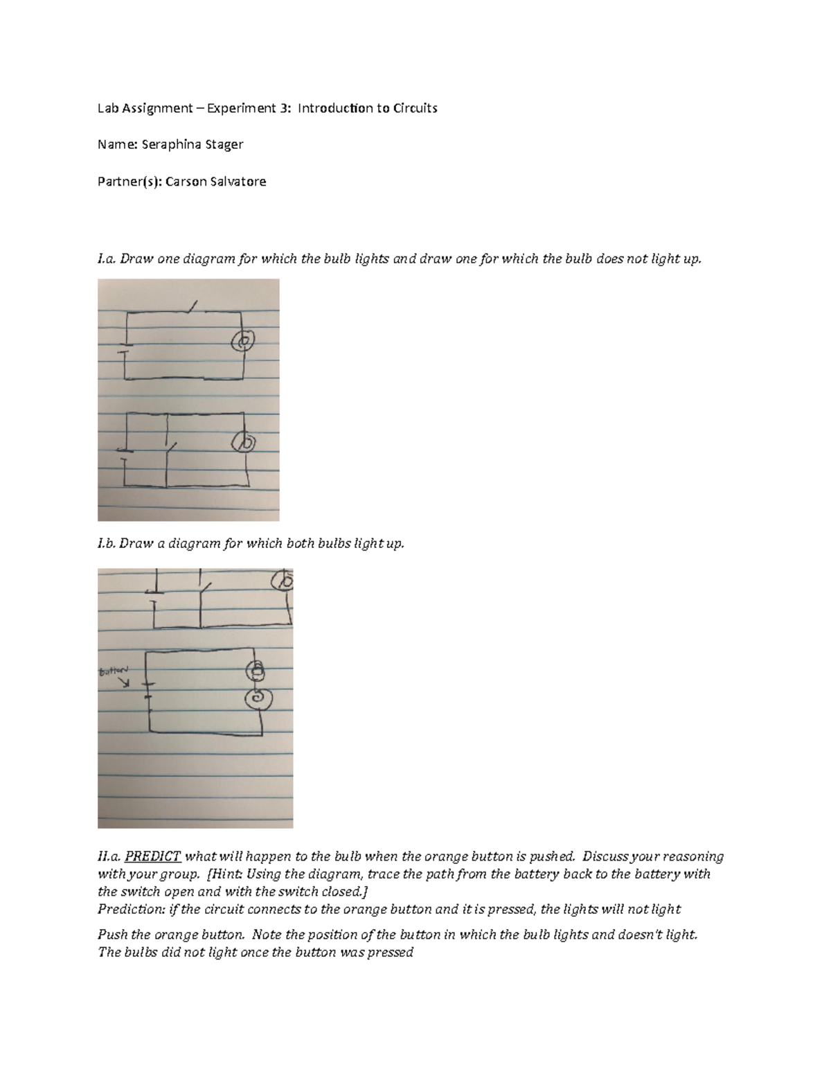 121l Experiment 3 Assignment Ked Lab Assignment Experiment 3 Introduction To Circuits Name