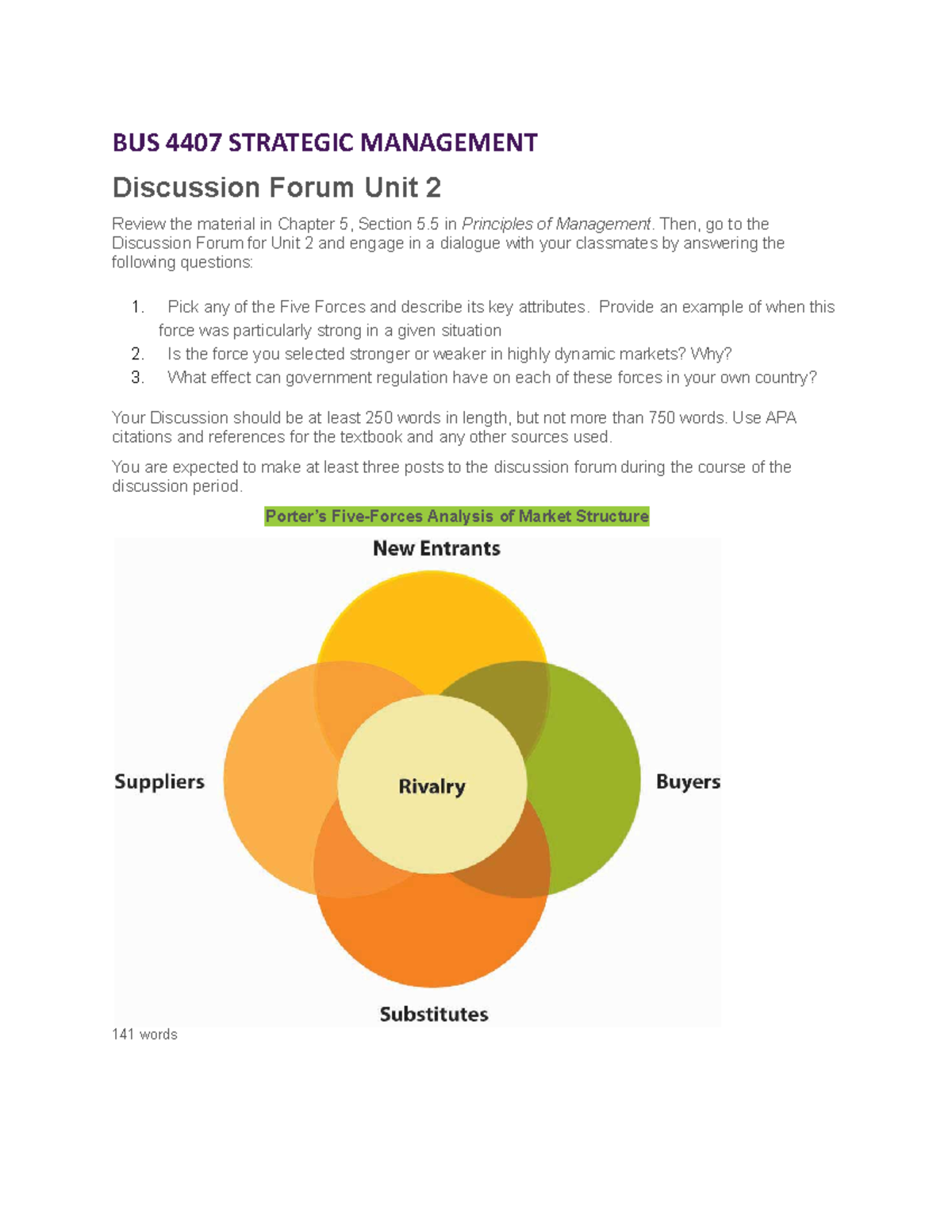 BUS 4407 Strategic Management Discussion Forum Unit 2 Term 4 2021 ...