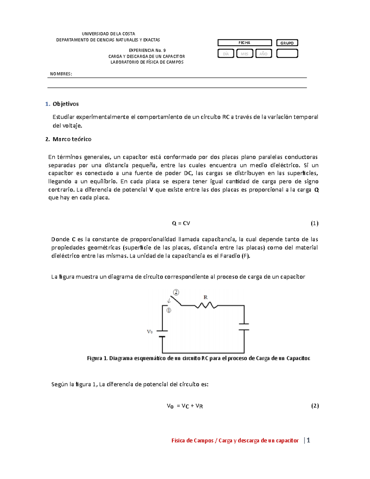 Carga Y Descarga De Un Capacitor Teoria Y Practica Procesos De Carga