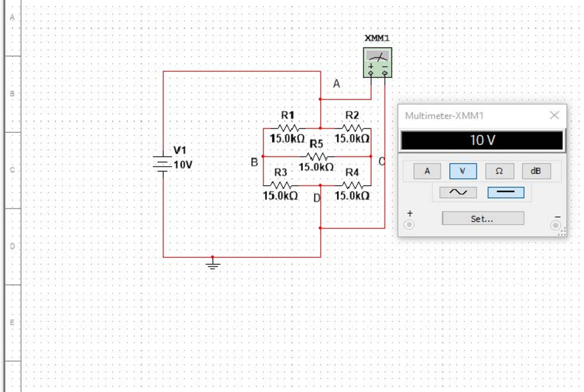 EEE - d5tvttg65trf - A XMM1 A B R1 R2 Multimeter-XMM1 X 15 15 R5 10 V ...