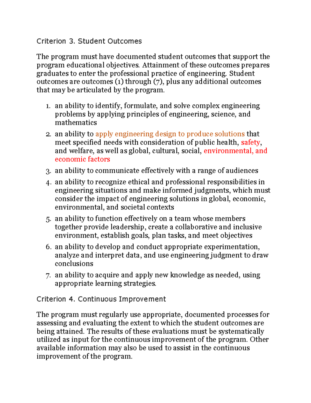 ABET Updates - 2019-2020 - Criterion 3. Student Outcomes The program ...