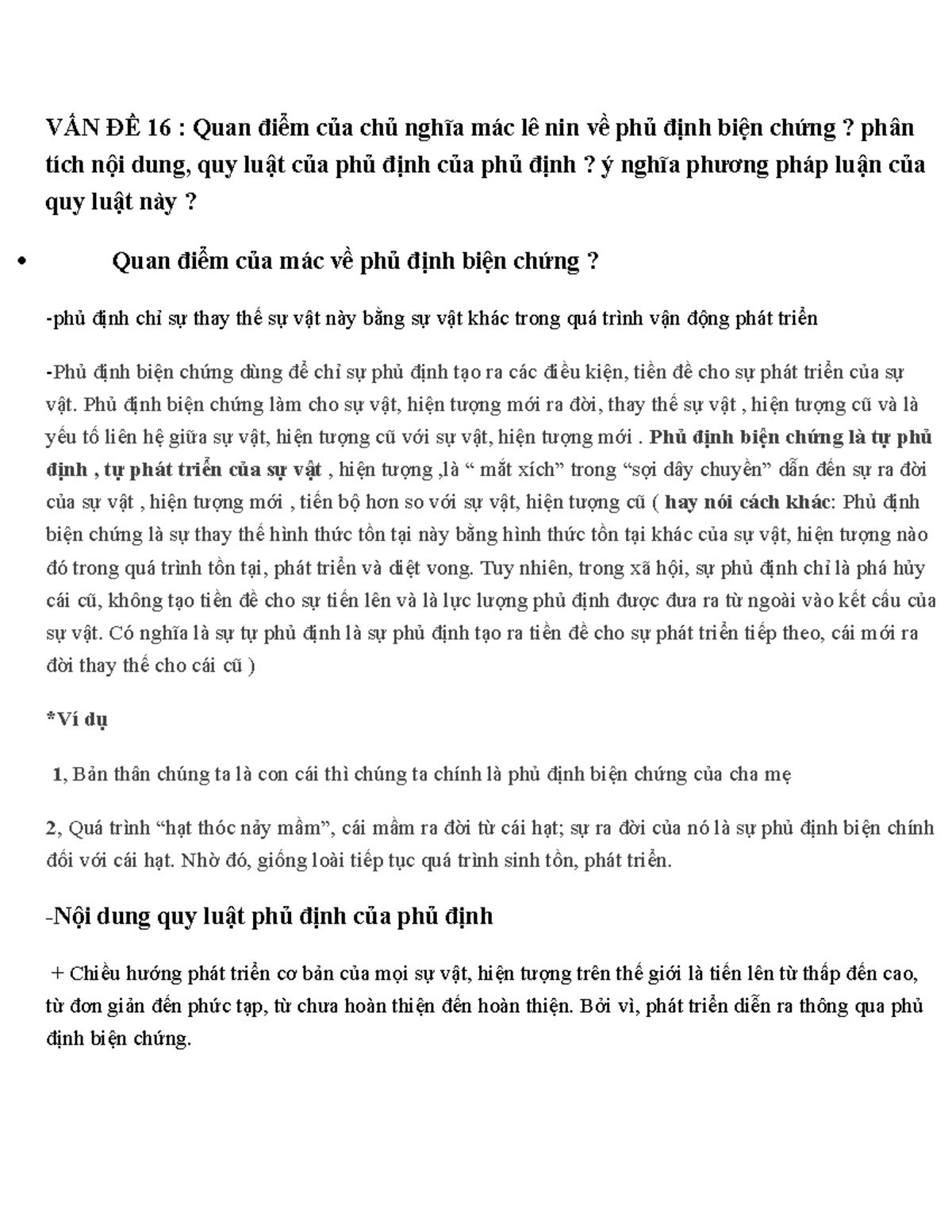 16-20 - fdfdfdff - VẤN ĐỀ 16 : Quan điểm của chủ nghĩa mác lê nin về ...