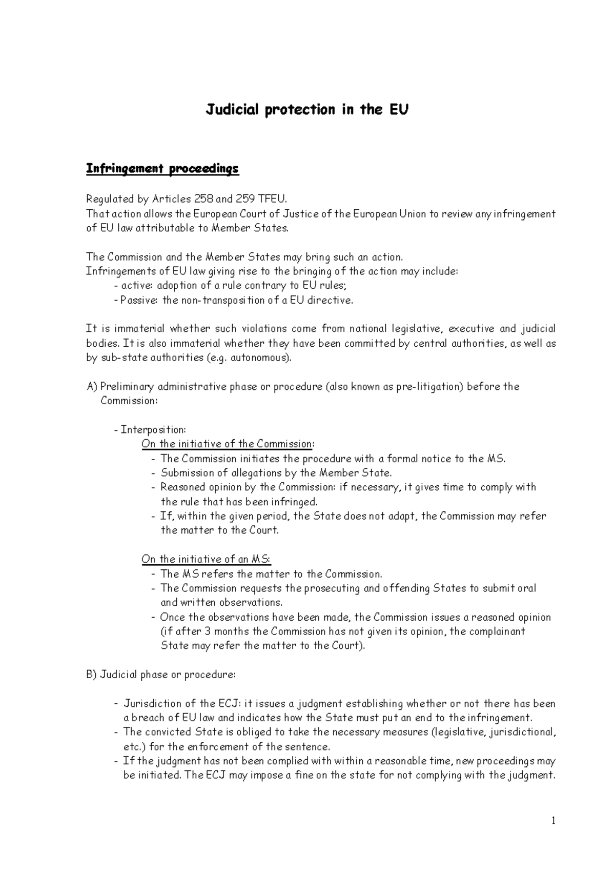 Lesson 15 summary. Judicial protection - Judicial protection in the EU ...