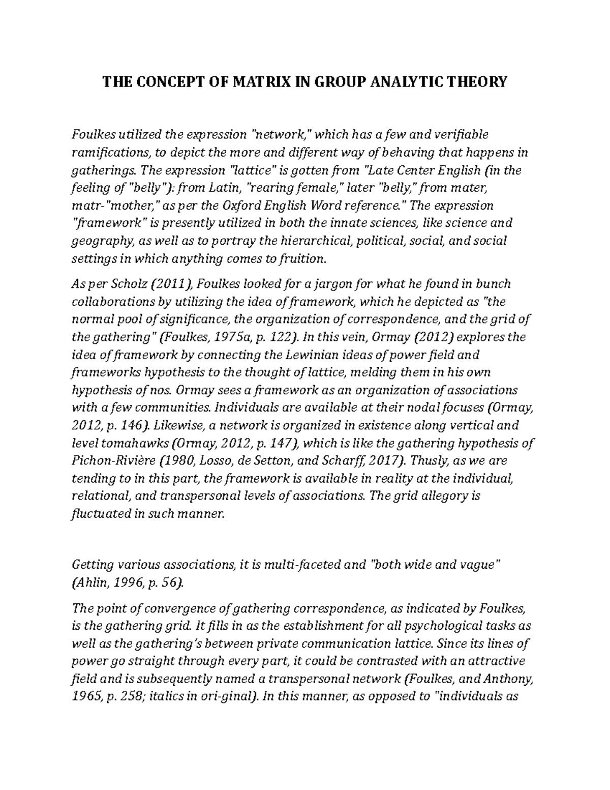 THE Concept OF Matrix IN Group Analytic Theory - THE CONCEPT OF MATRIX ...