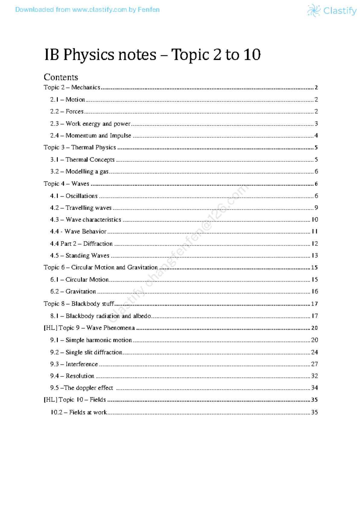 Physics Notes - - Studocu