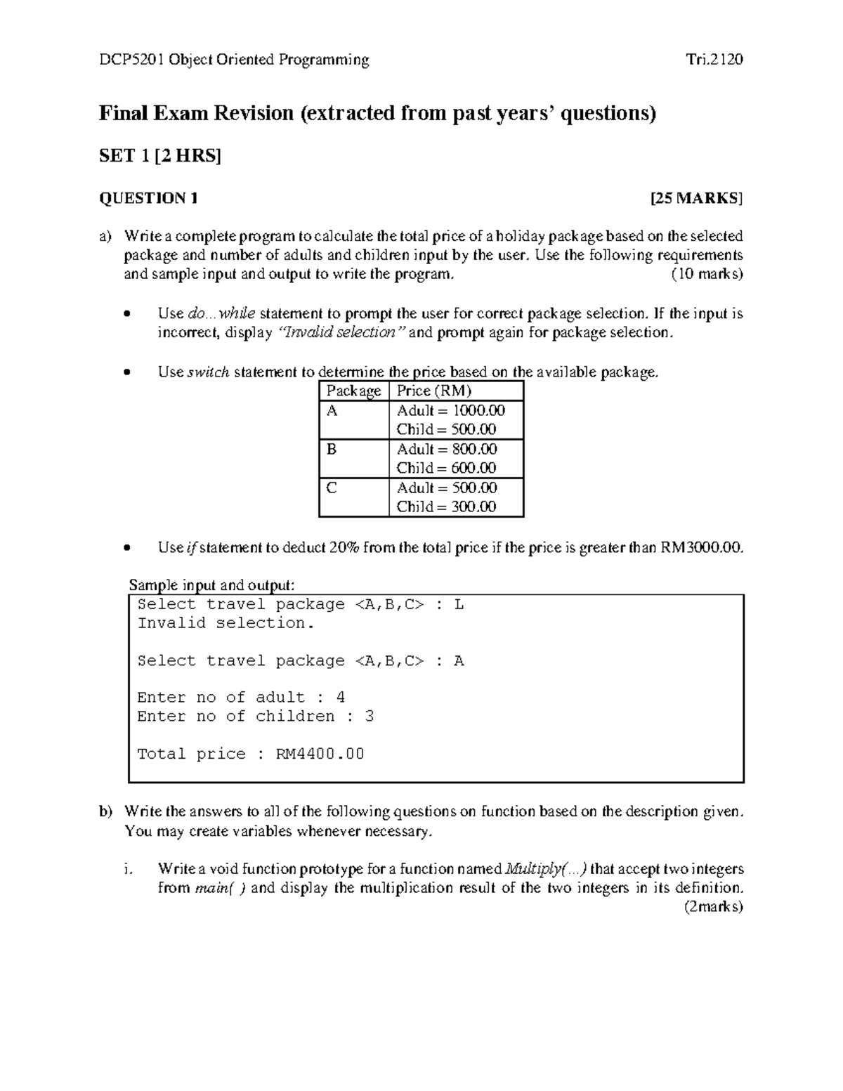 Final Revision Questions - Final Exam Revision (extracted from past ...