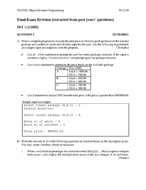 33070 Lab Exe Inheritance - DCS 5088 OBJECT ORIENTED PROGRAMMING LAB ...