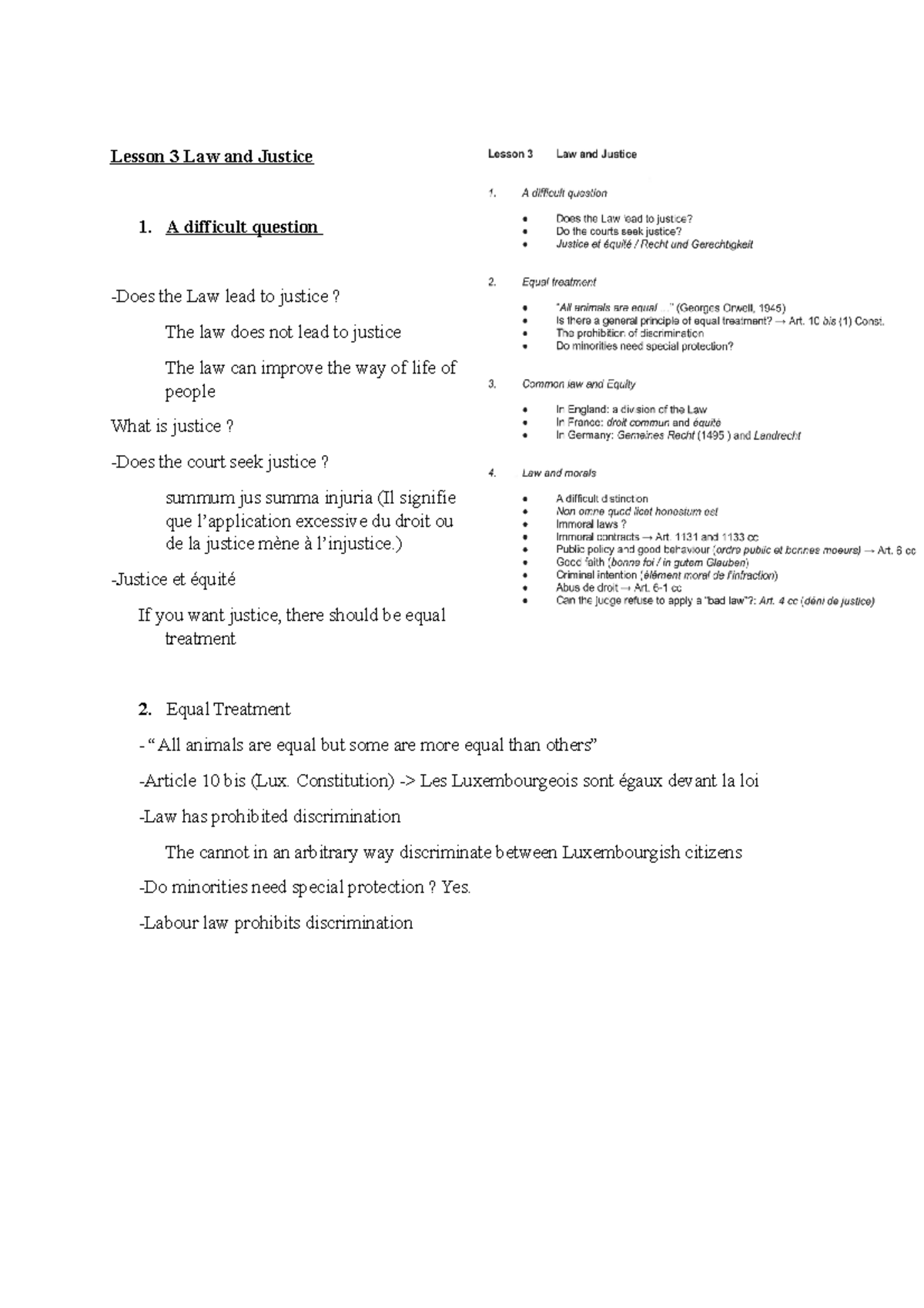 Introduction to law 20-09-22 - Lesson 3 Law and Justice A difficult ...