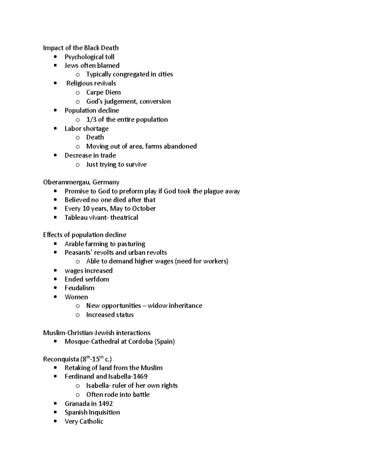 Harding-HIST101-12:1 - Impact of the Black Death Psychological toll ...