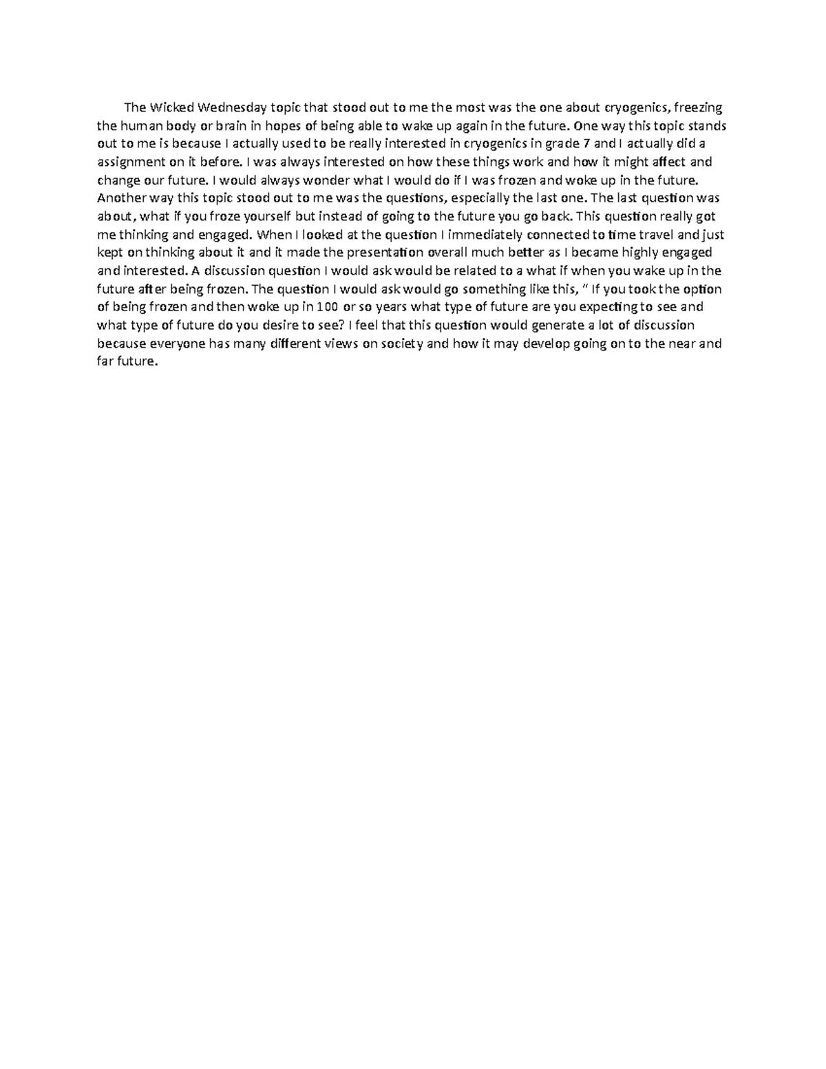 Wicked Wednesday review - The Wicked Wednesday topic that stood out to ...
