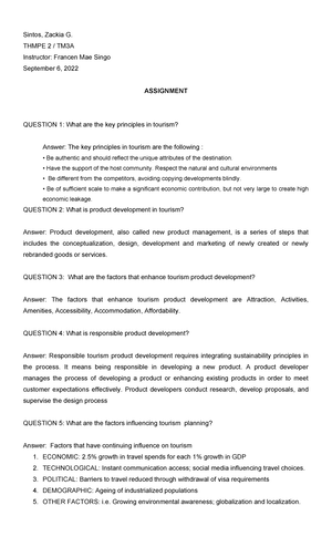 TH4A Assignment - Sintos, Zackia G. THMPE 2 / TM3A Instructor: Francen ...