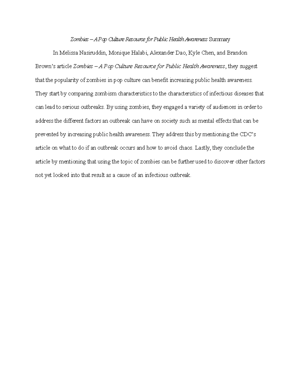 Summary of Zombies in Pop Culture - Zombies – A Pop Culture Resource ...