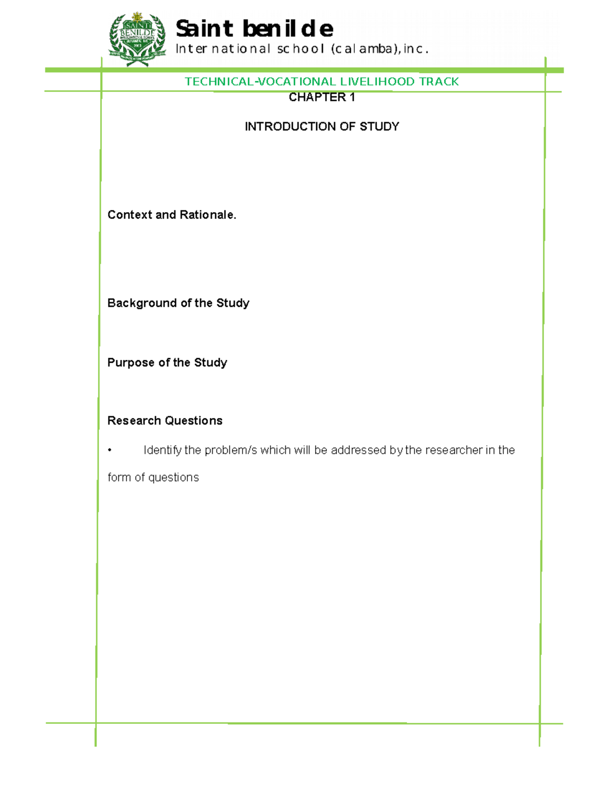 TVL Template - LECTURE NOTES IN RESEARCH - TECHNICAL-VOCATIONAL ...