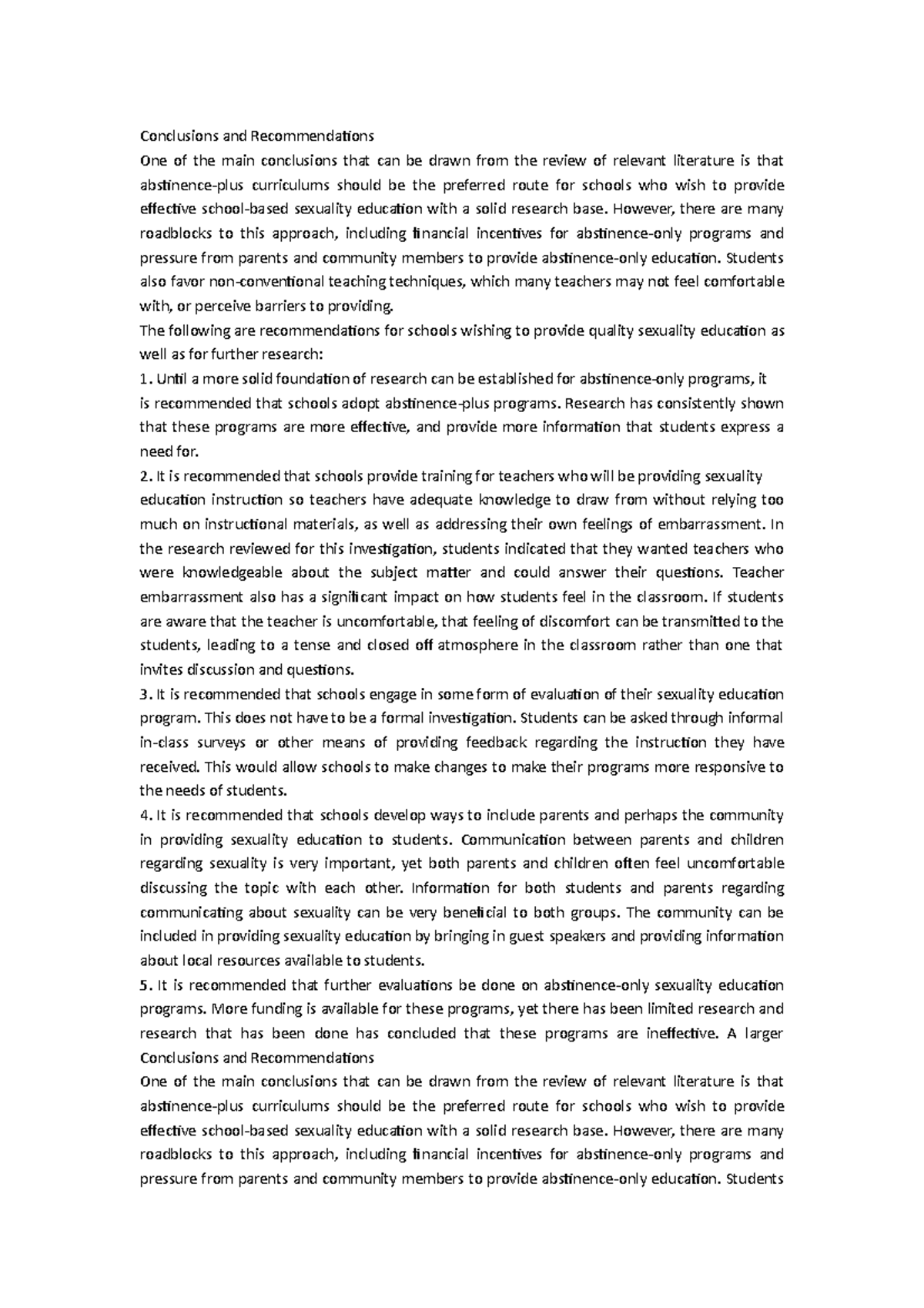 Conclusions and - lecture - Conclusions and Recommendations One of the ...
