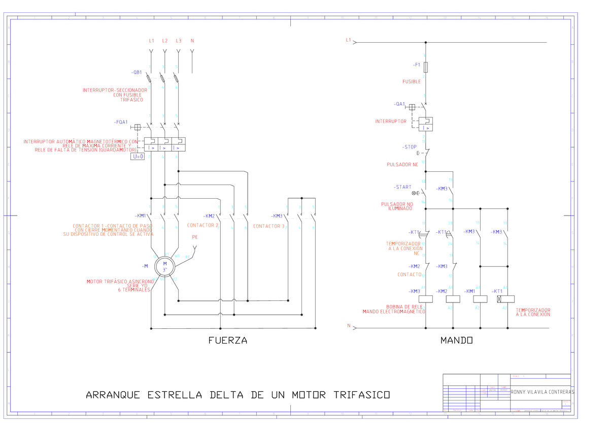 Arranque Estrella Delta DE UN Motor Trifasico - A B C D E F G H J K L 1 ...