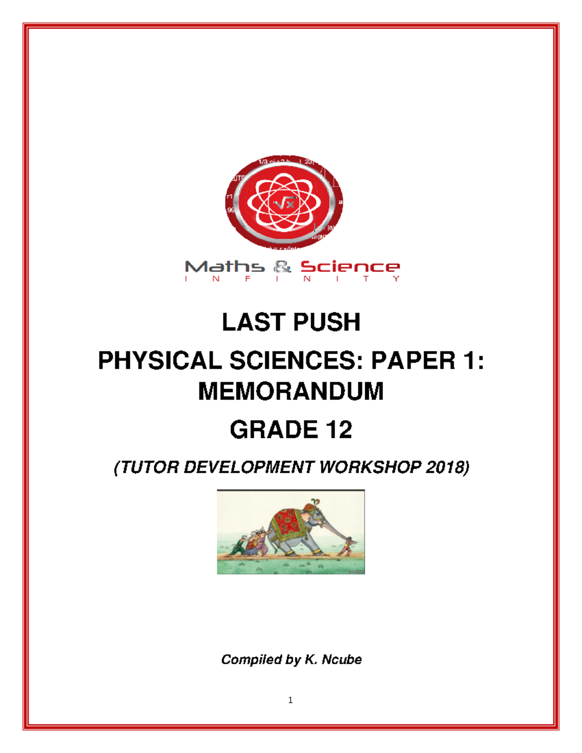 Eastern Cape last Push Material 2018 - PHYS1000 - LAST PUSH PHYSICAL ...