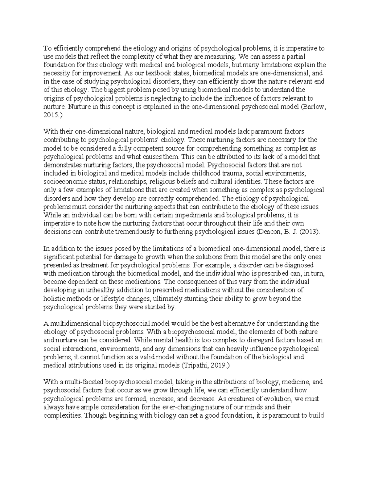 Critical thinking paper 2 - To efficiently comprehend the etiology and ...