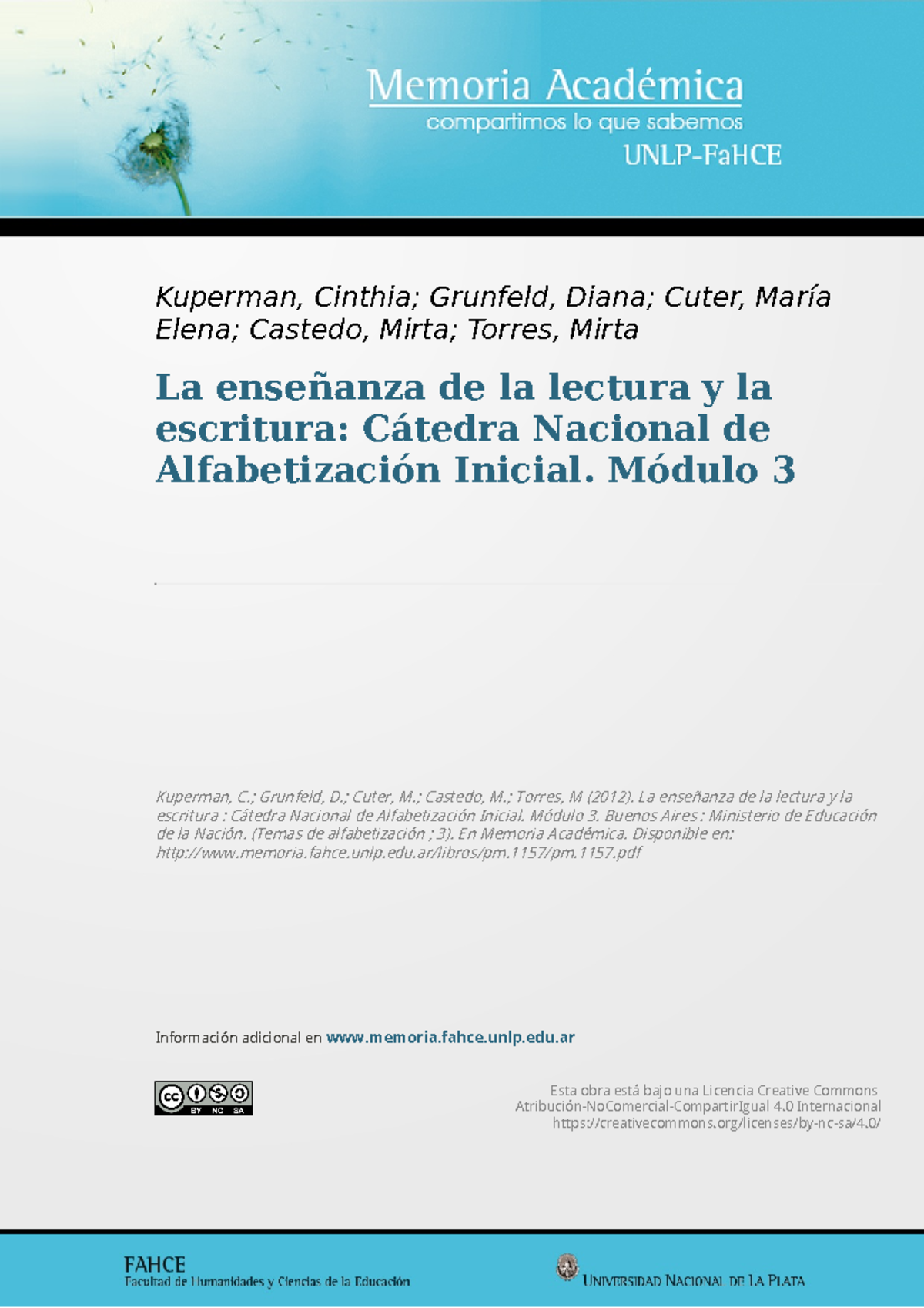 Modulo 3 lectura y escritura - Kuperman, Cinthia; Grunfeld, Diana ...