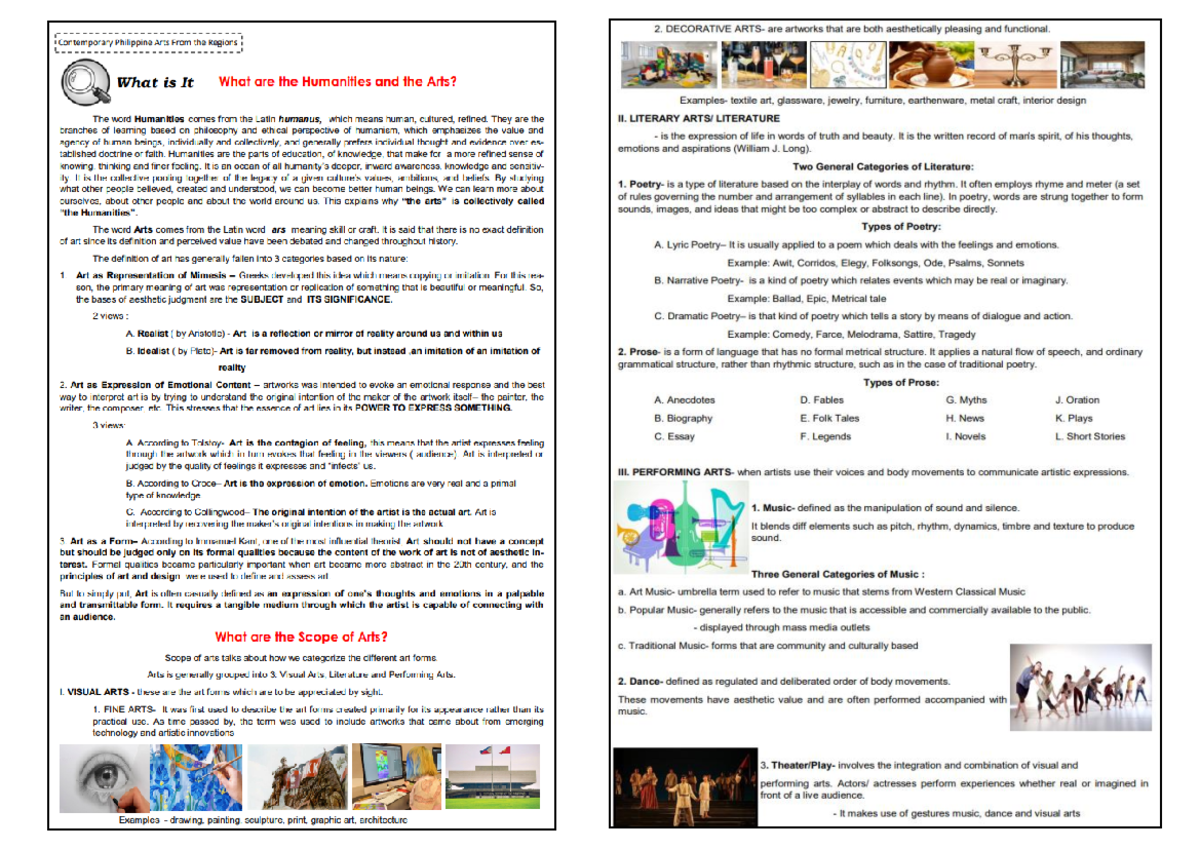 CPAR Handout Module 1 - The Contemporary World - Studocu