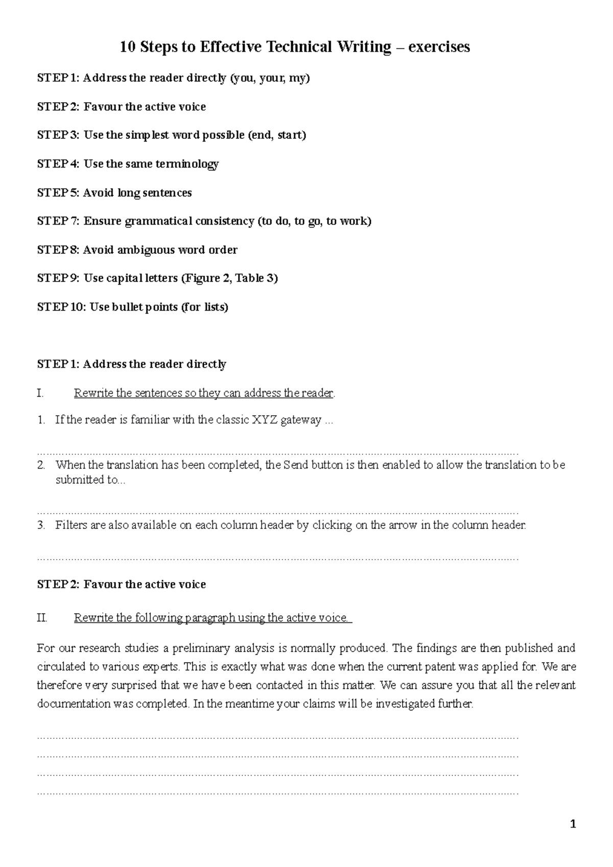 10 Steps to Effective Technical Writing pisanie akademickie - 10 Steps ...