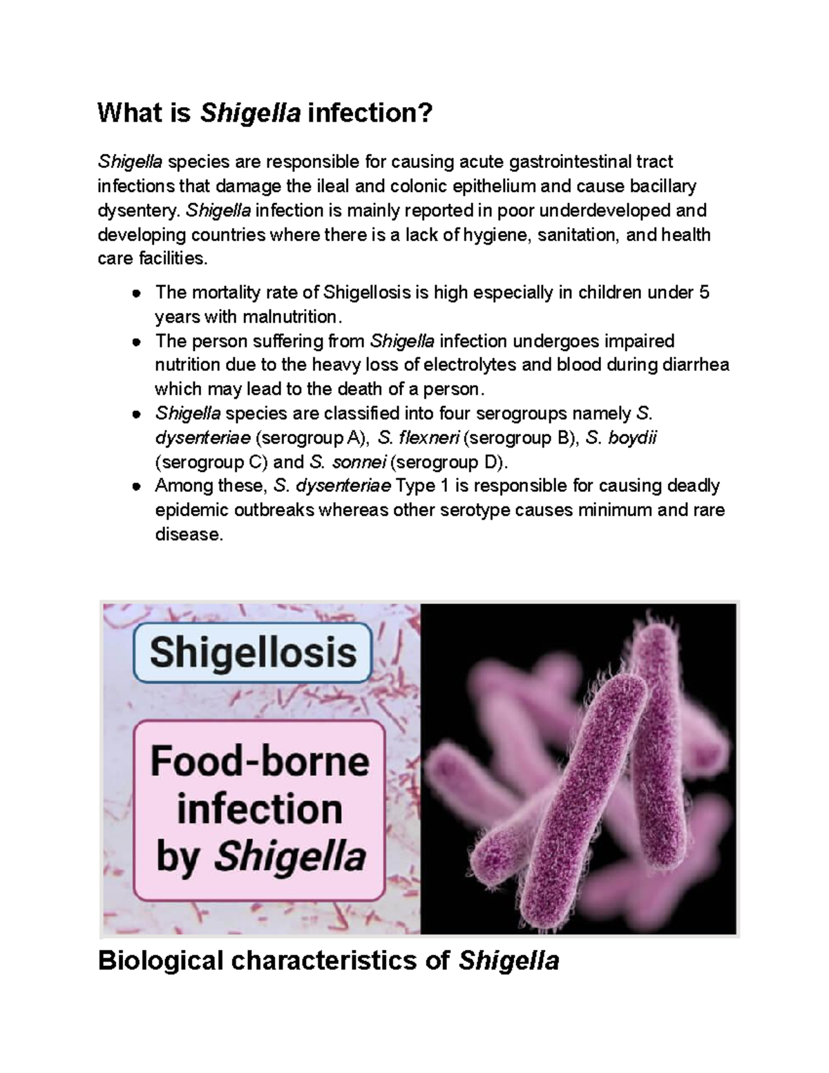 What is Shigella infection - What is Shigella infection? Shigella species are responsible for ...