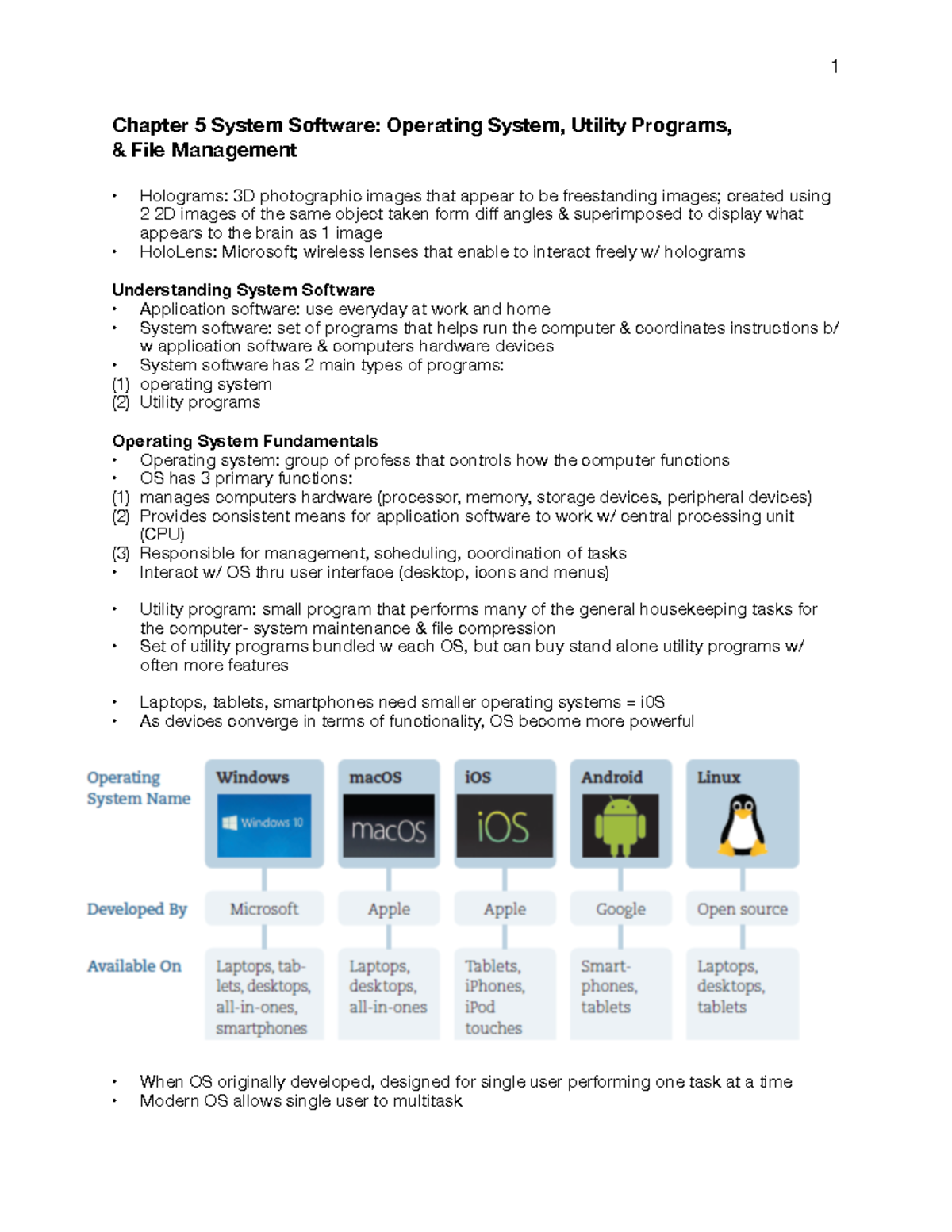 Chapter 5 Systems Software - Chapter 5 System Software: Operating System, Utility Programs ...