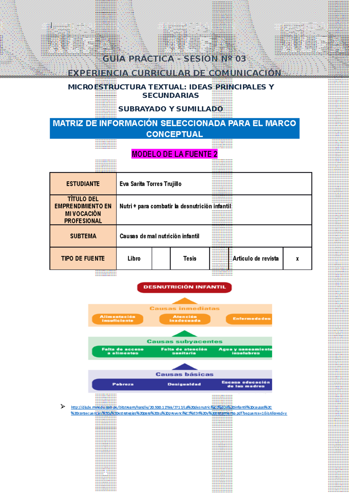 Tarea de comunicacion sarita - GUÍA PRÁCTICA – SESIÓN Nº 03 EXPERIENCIA CURRICULAR DE ...