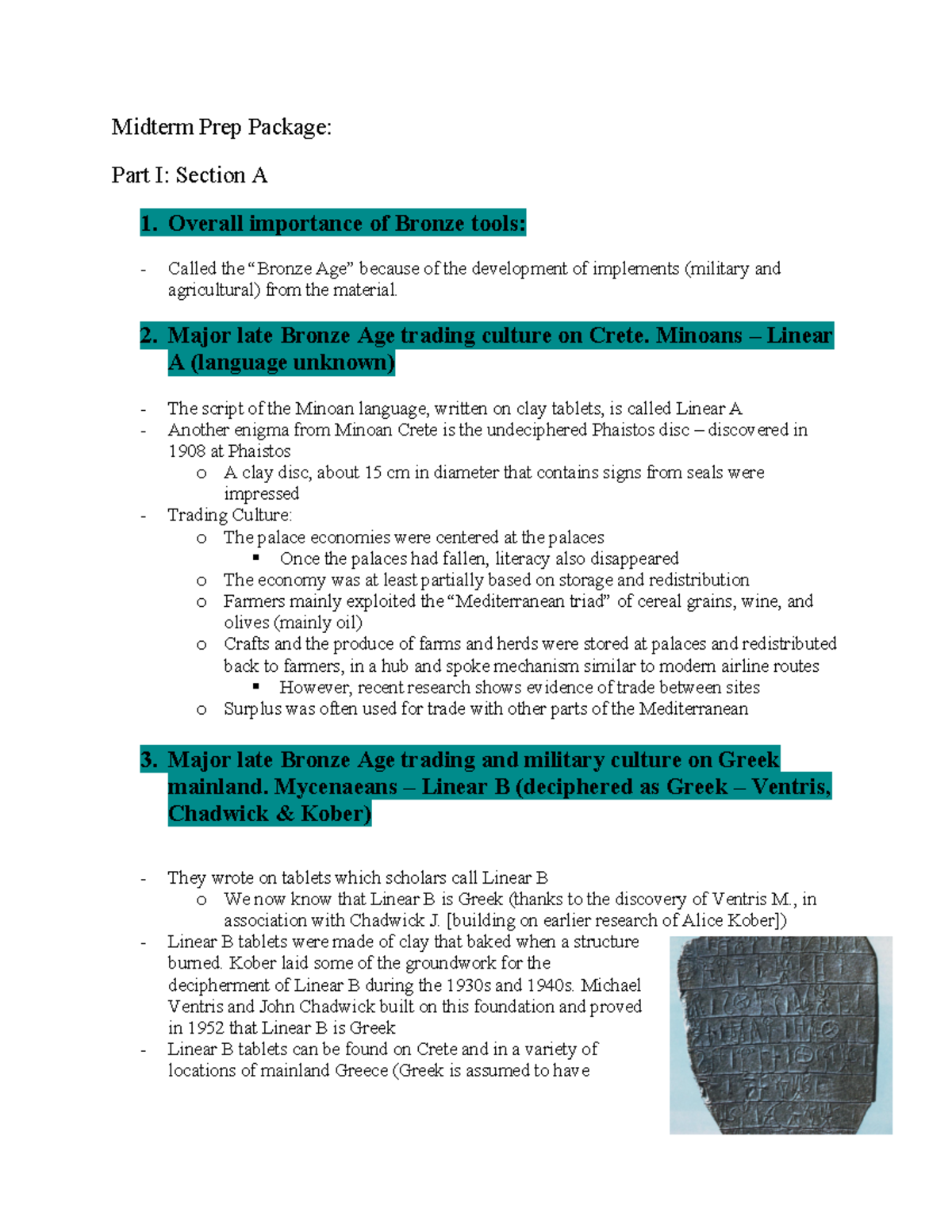 First Half of Course: General Course Information - Midterm Prep Package ...