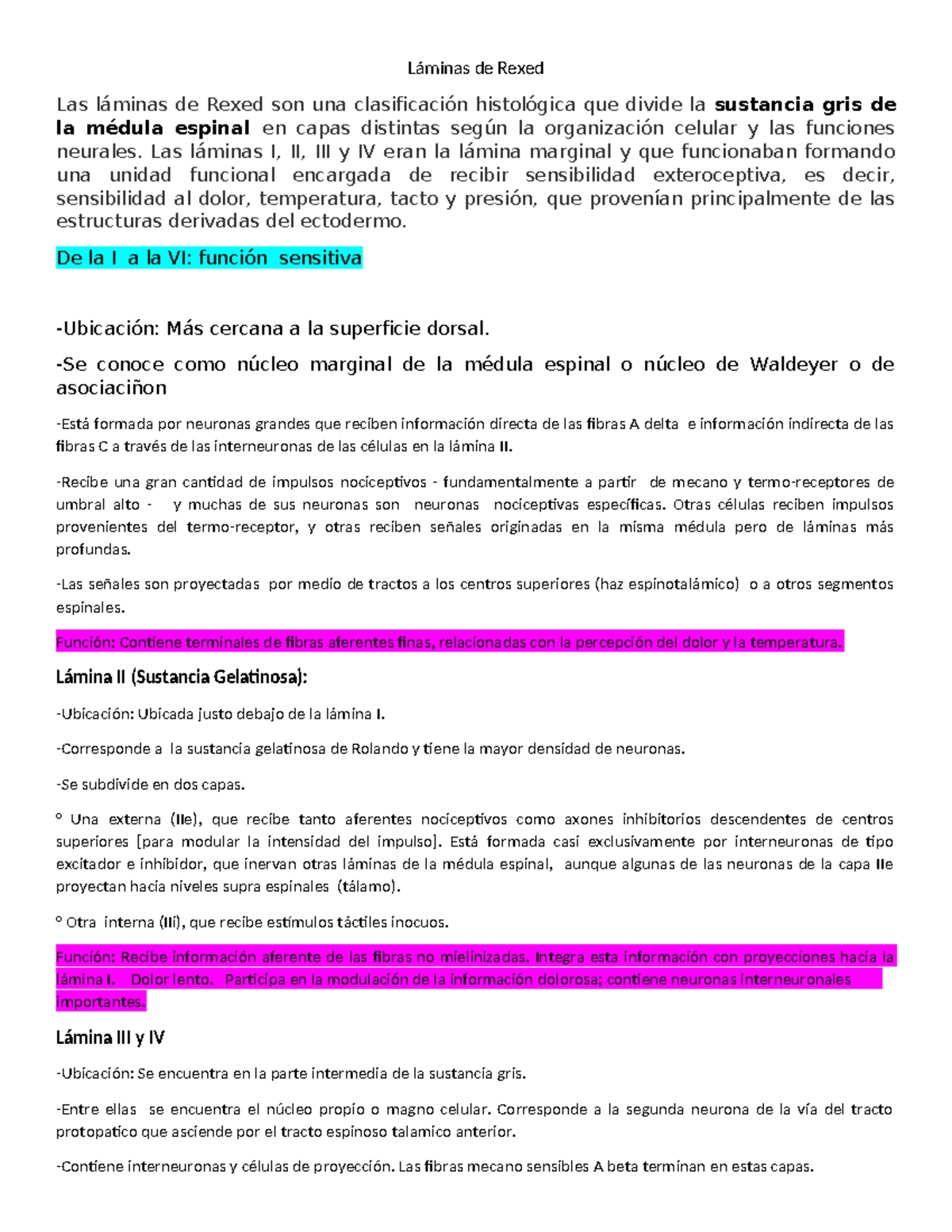 Láminas de Rexed - Láminas de Rexed Las láminas de Rexed son una ...