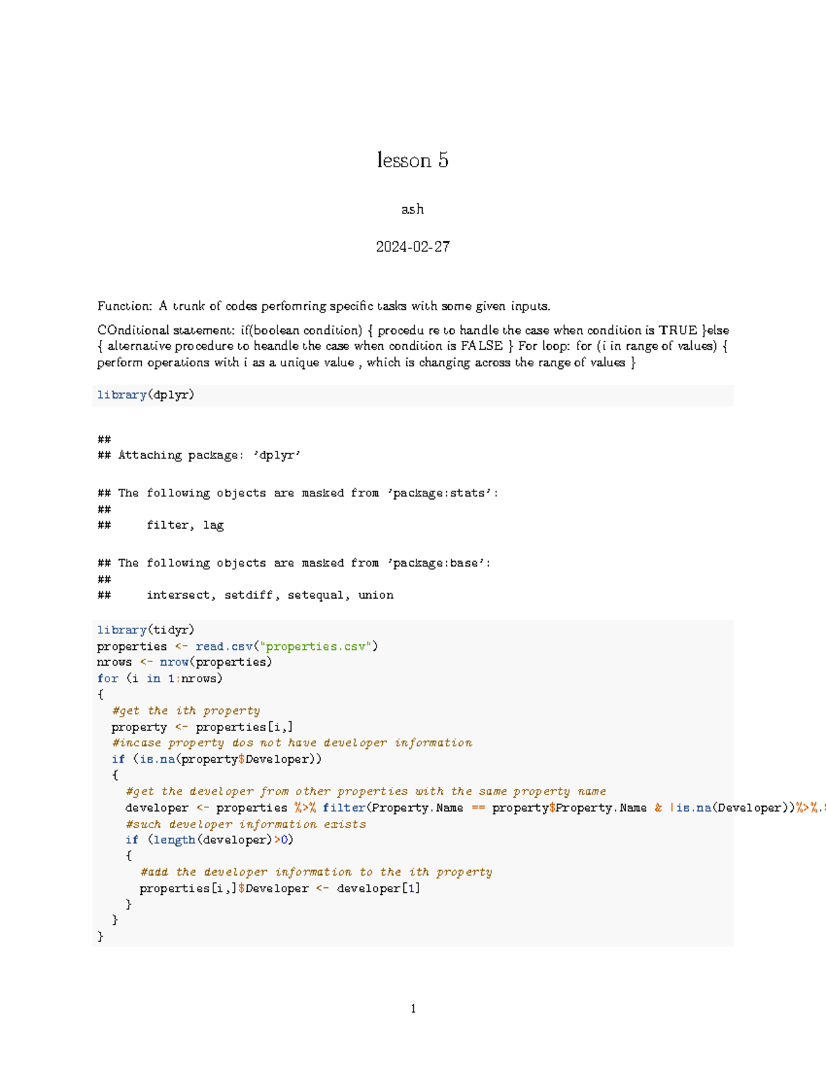 Lesson 5 Dba Chapter 5 For While And Function Notes Lesson 5 Ash 2024 02 Function A Trunk
