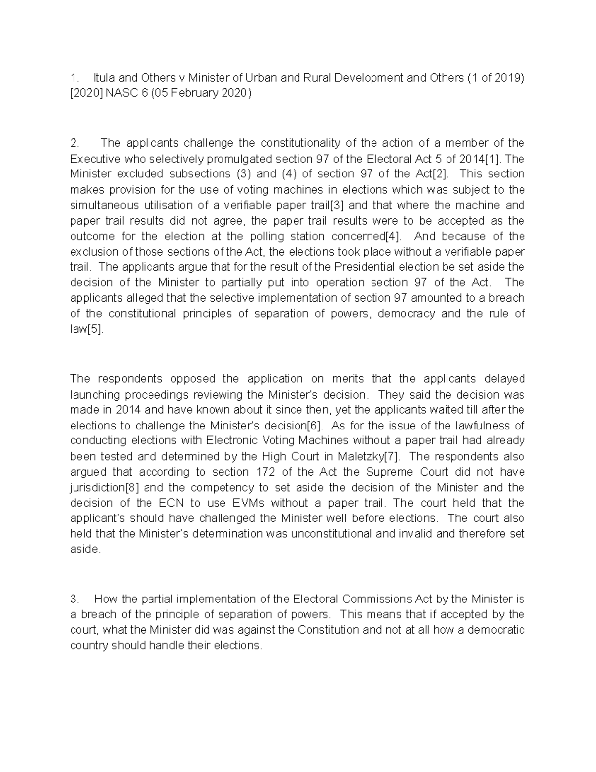 Itula v Electoral Commission of Namibia - Itula and Others v Minister ...