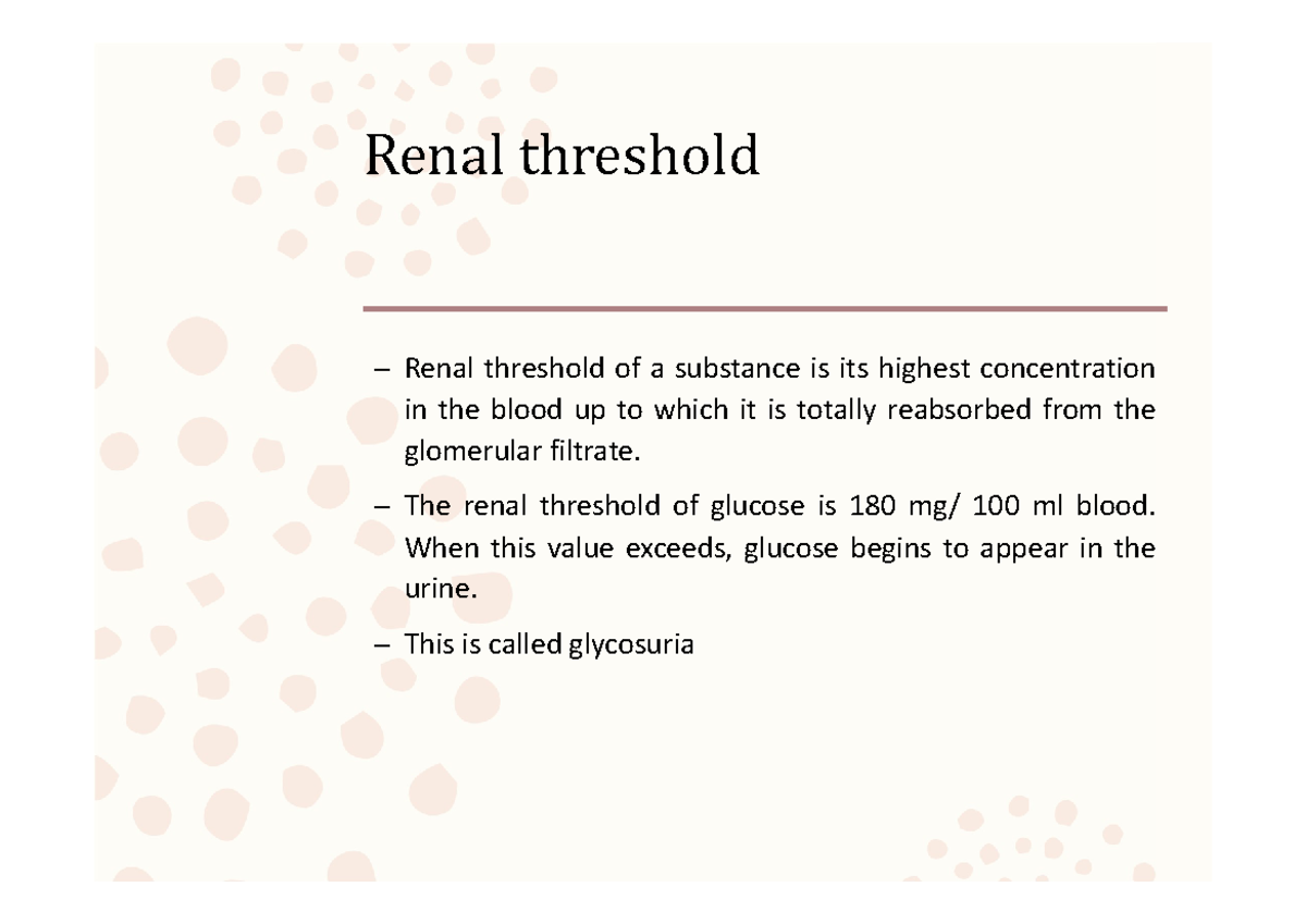 Renal threshold and Liver function tests 14 - Renal threshold – Renal ...