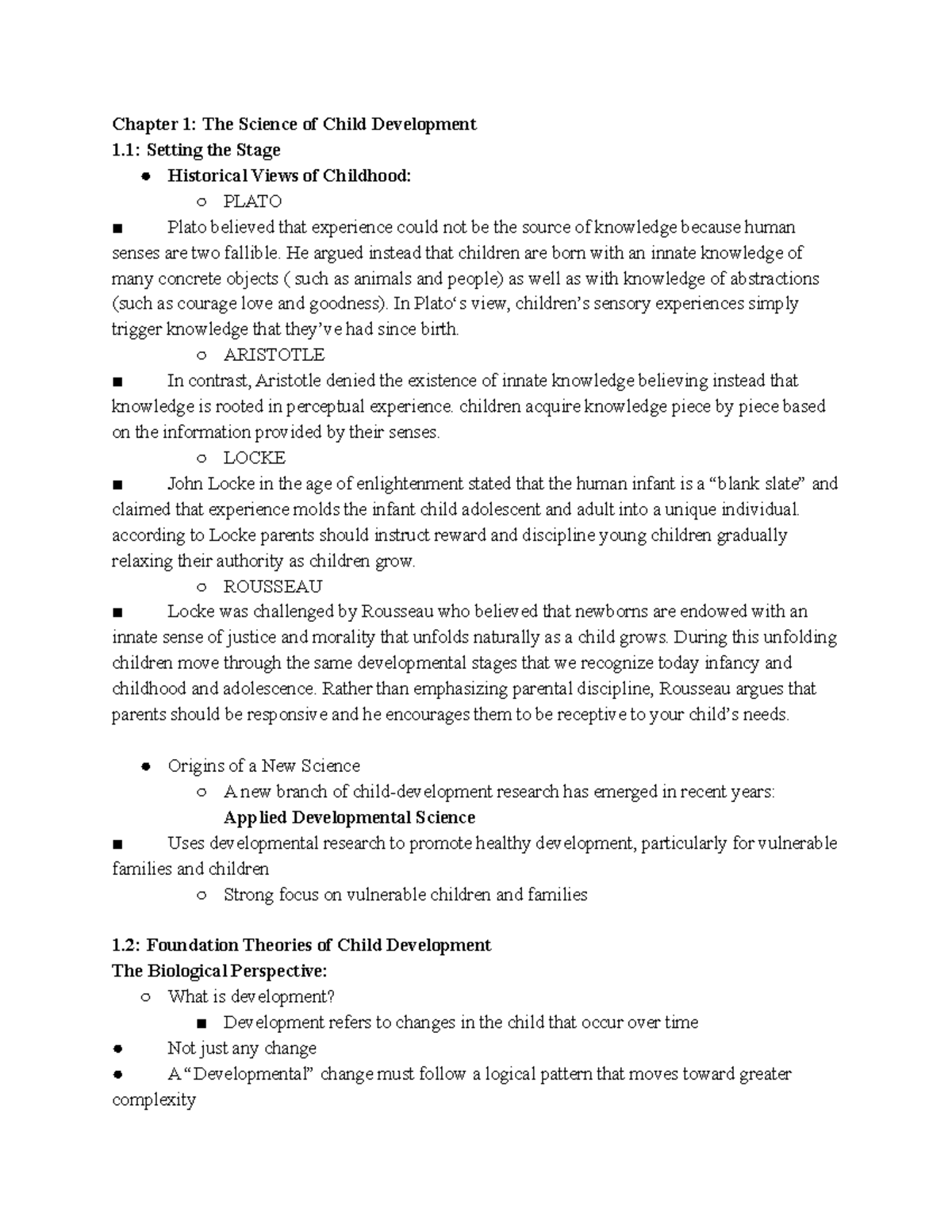 VIC261 TEST Notes - Chapter 1: The Science of Child Development 1 ...