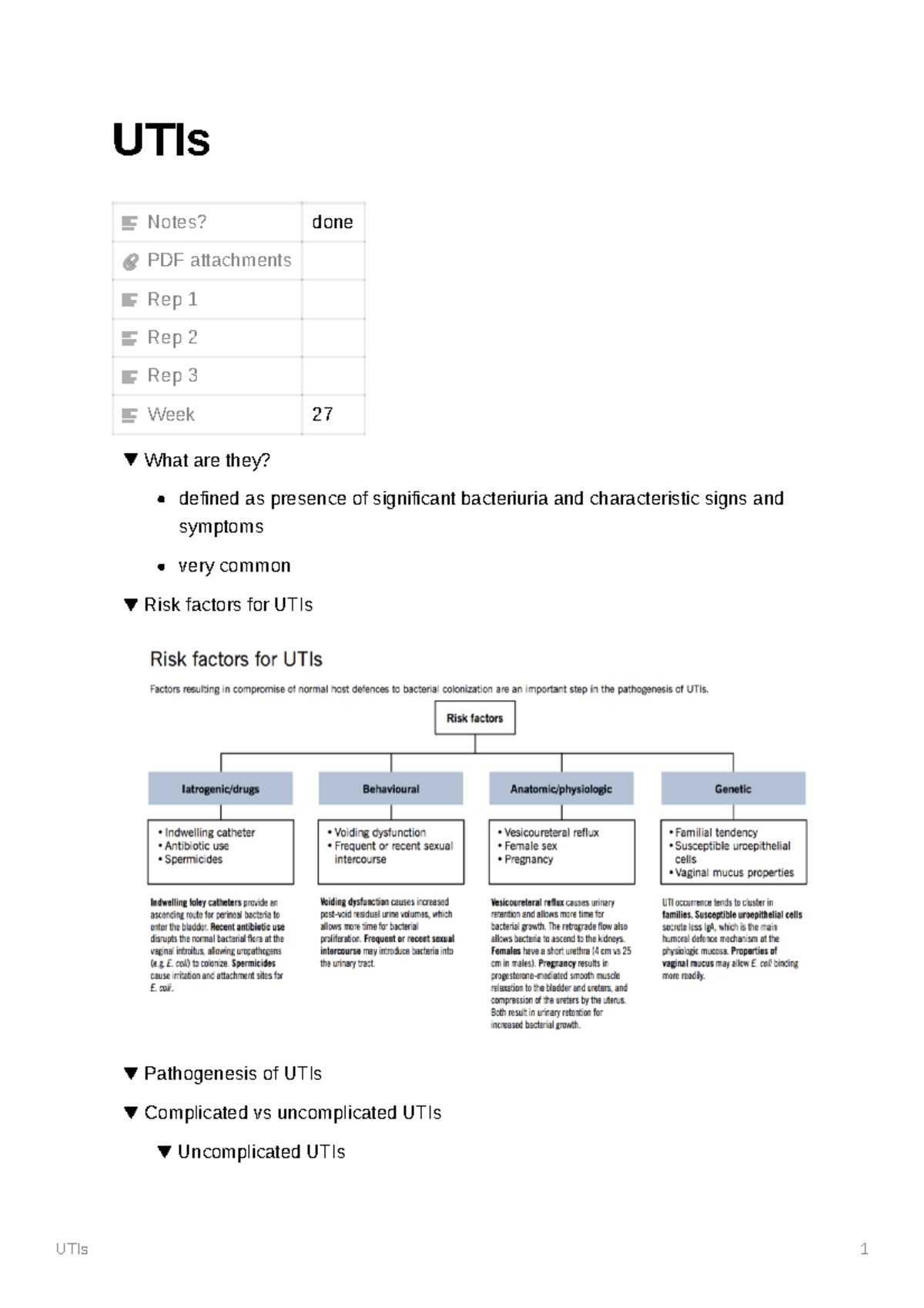 UTIs - Lecture notes 1 - UTIs Notes? done PDF attachments Rep 1 Rep 2 ...