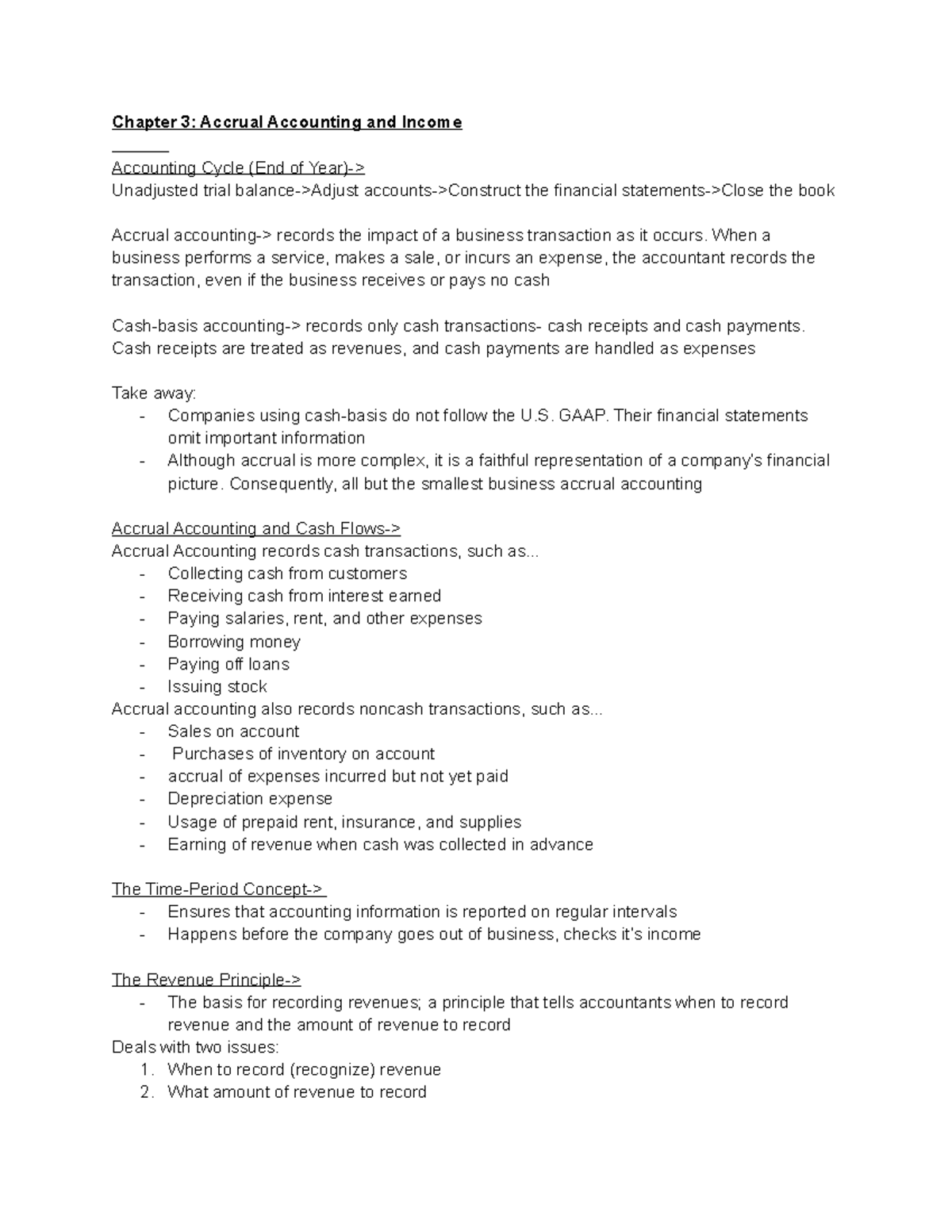 Chapter 3 Notes - Chapter 3: Accrual Accounting and Income Accounting ...