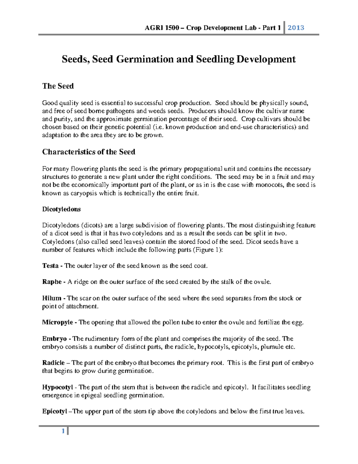 Crop development lab 1 - seed and germination - Seeds, Seed Germination ...