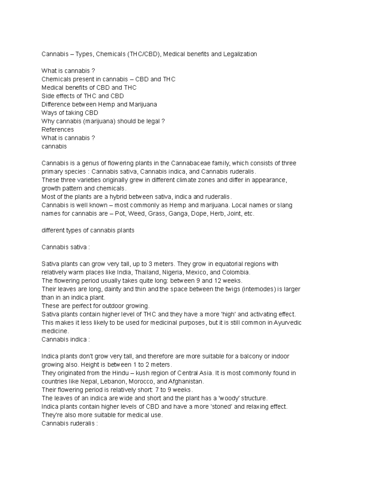 Cannabis – Types, Chemicals , Medical benefits and Legalization ...