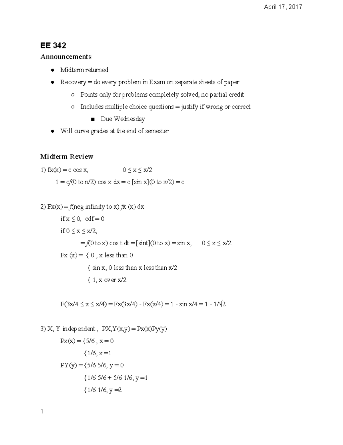 EE342 4.17.17 - Midterm Review - April 17, 2017 EE 342 Announcements ...