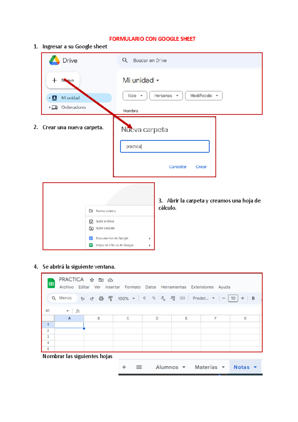 Formulario CON Google Sheet - FORMULARIO CON GOOGLE SHEET Ingresar a su ...