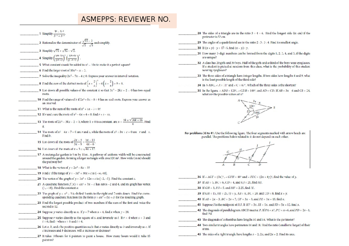 2019 Asmepps Reviewer 1 - ASMEPPS: REVIEWER NO. 1 Simplify 28 The sides ...