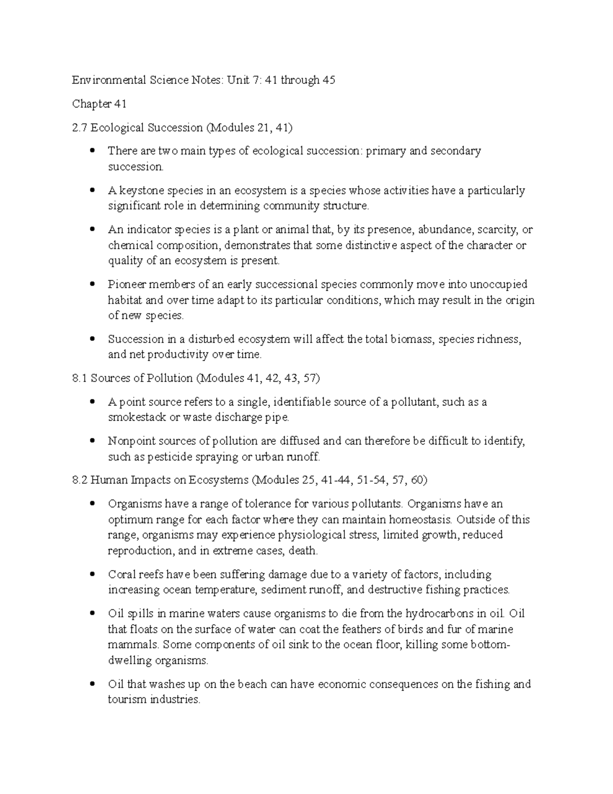 Environmental Science Notes Unit 7 (41 to 45) - Environmental Science ...
