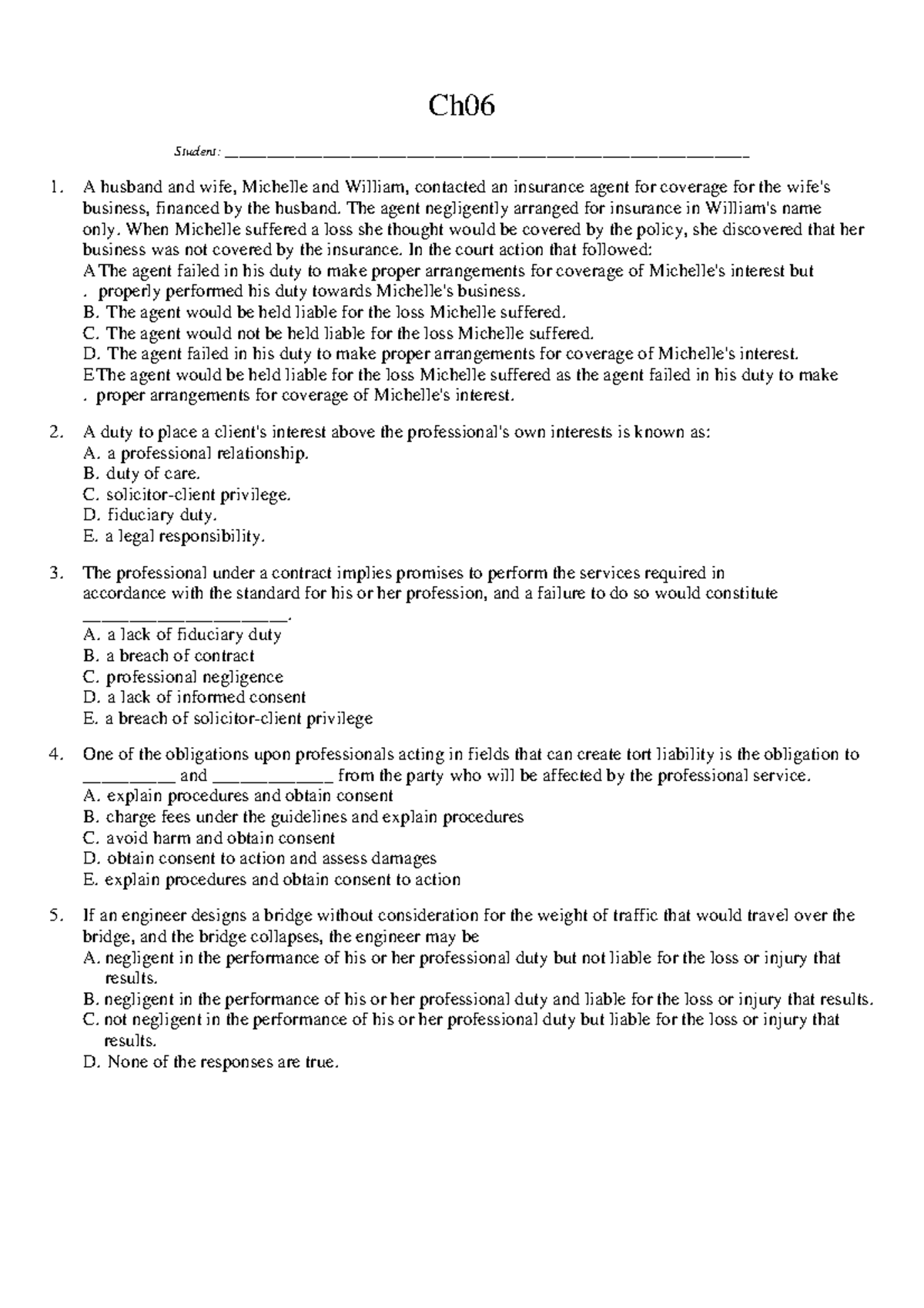 Exam 2018, questions and answers - Ch06 Student: 1. A husband and wife ...